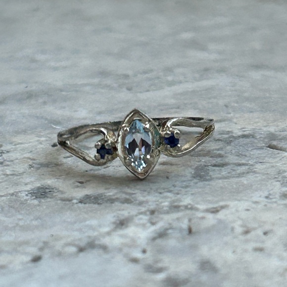 Jewelry | Vintage Aquamarine Sapphire Ring Pure Silverer Ring March ...